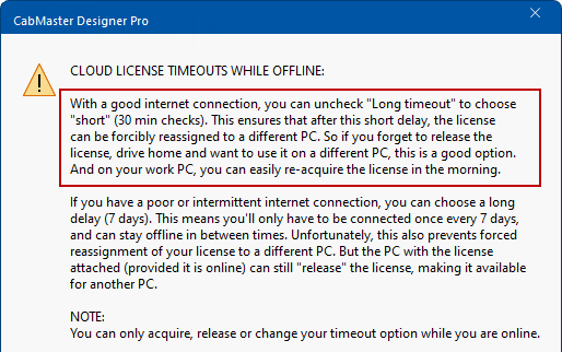 Cloud2 License Activation & Release : CabMaster Software™ Product