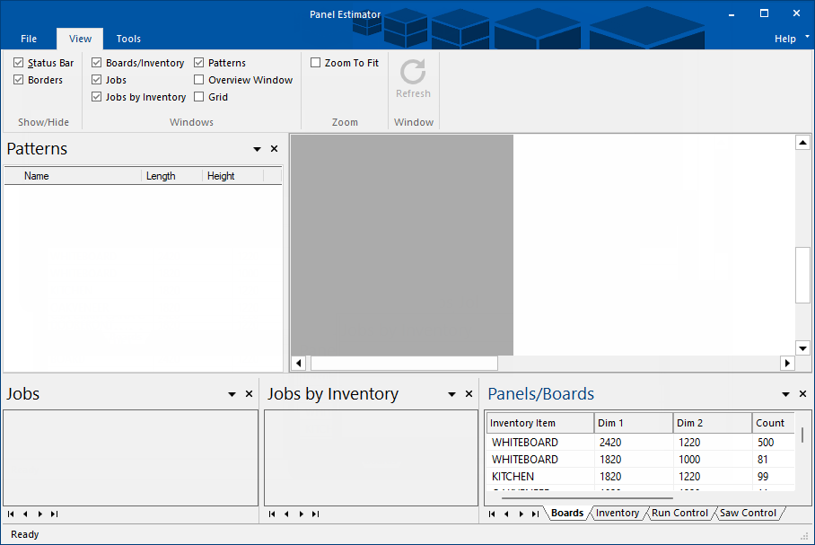 Docking Panel Estimator Windows