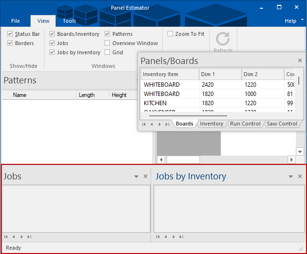 Docking Panel Estimator Windows