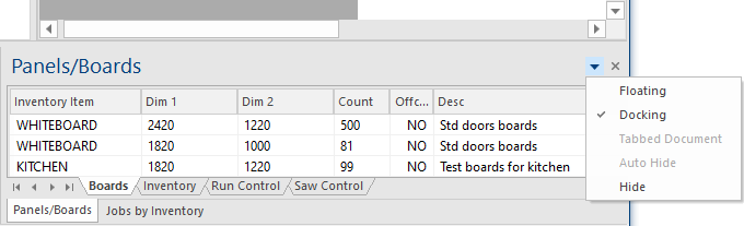 Panel Estimator User Interface Features